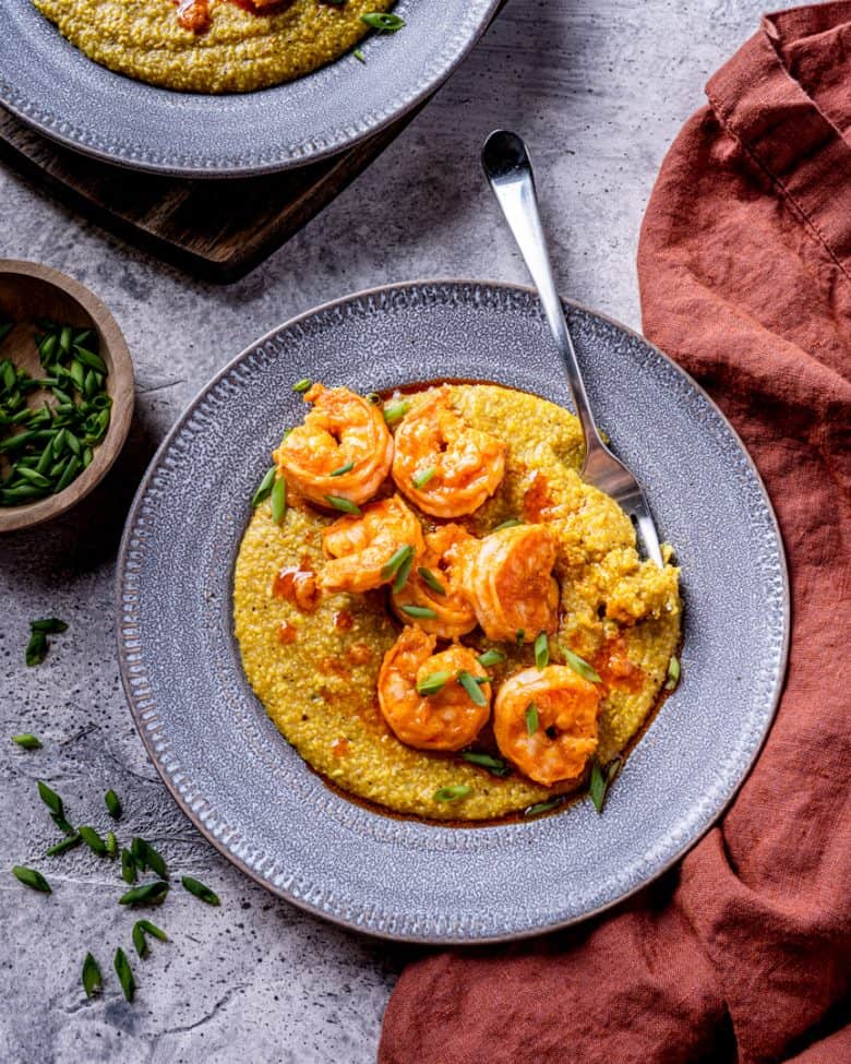 Red Chile Spiced Shrimp and Grits - Cooking With Wine Blog