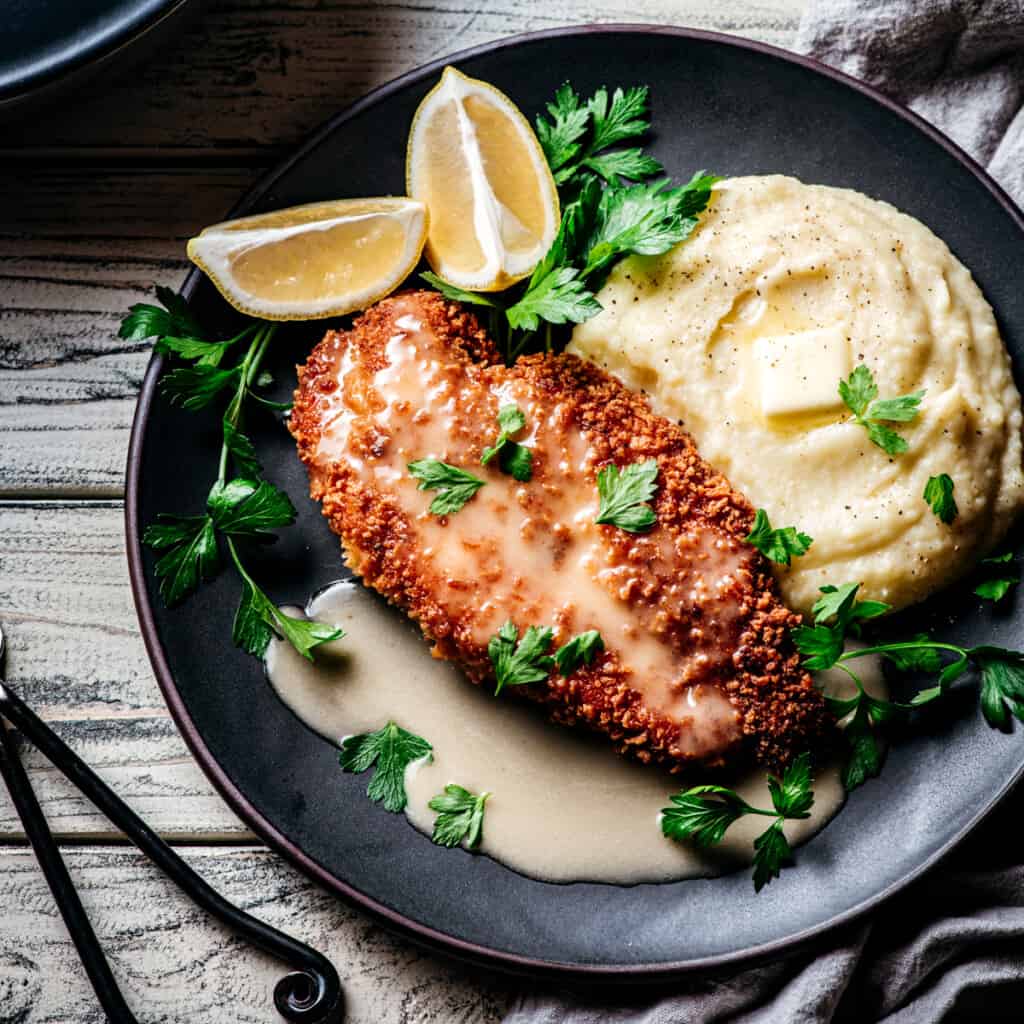 Crunchy Chicken with White Wine Lemon Butter Sauce - Cooking With Wine Blog