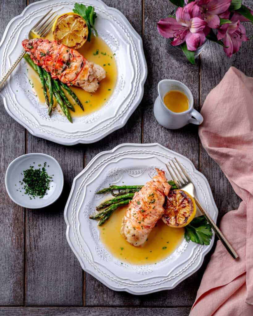 Garlic Butter Herb Sous Vide Lobster with Lemon Beurre Blanc - Cooking ...