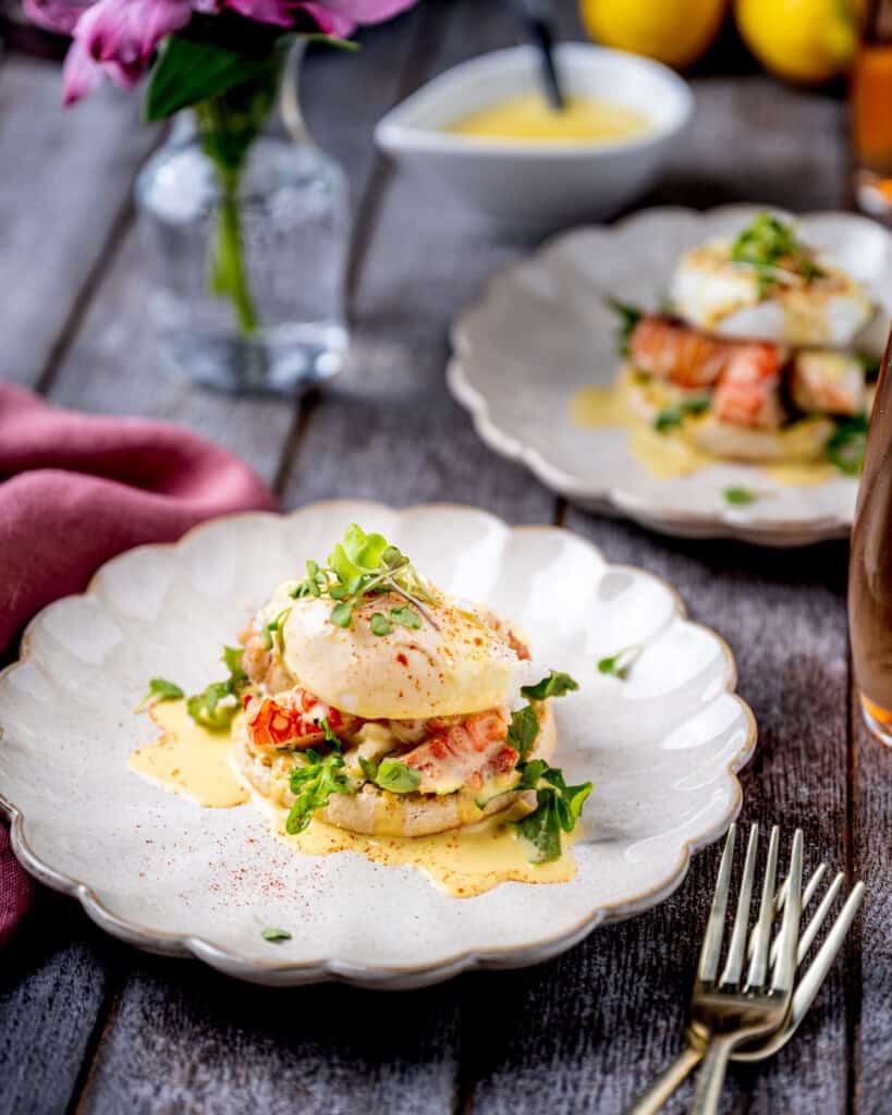 Lobster Eggs Benedict with Saffron Cream Sauce - Cooking With Wine Blog