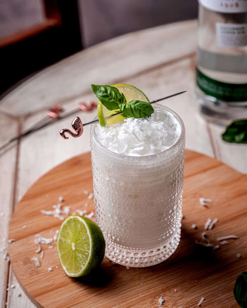 Shimmy Shimmy Coconut Basil Lime Gin Cocktail - Cooking With Wine Blog