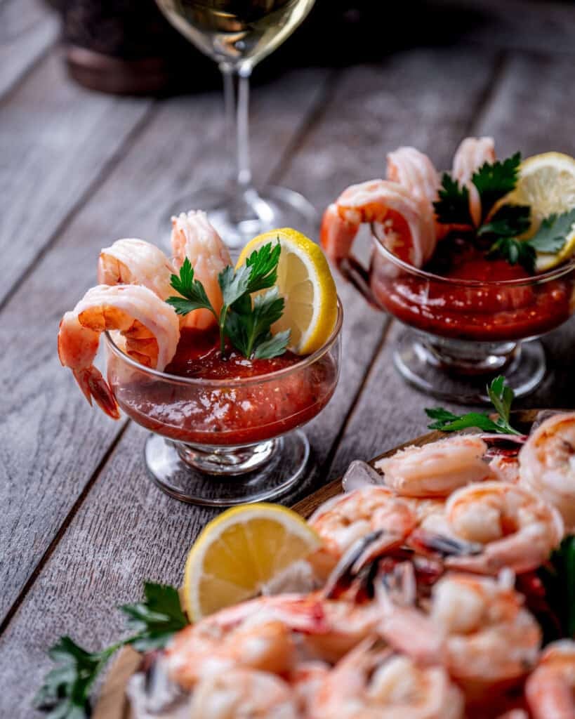 Easy Shrimp Cocktail with Homemade Horseradish Cocktail Sauce - Cooking ...