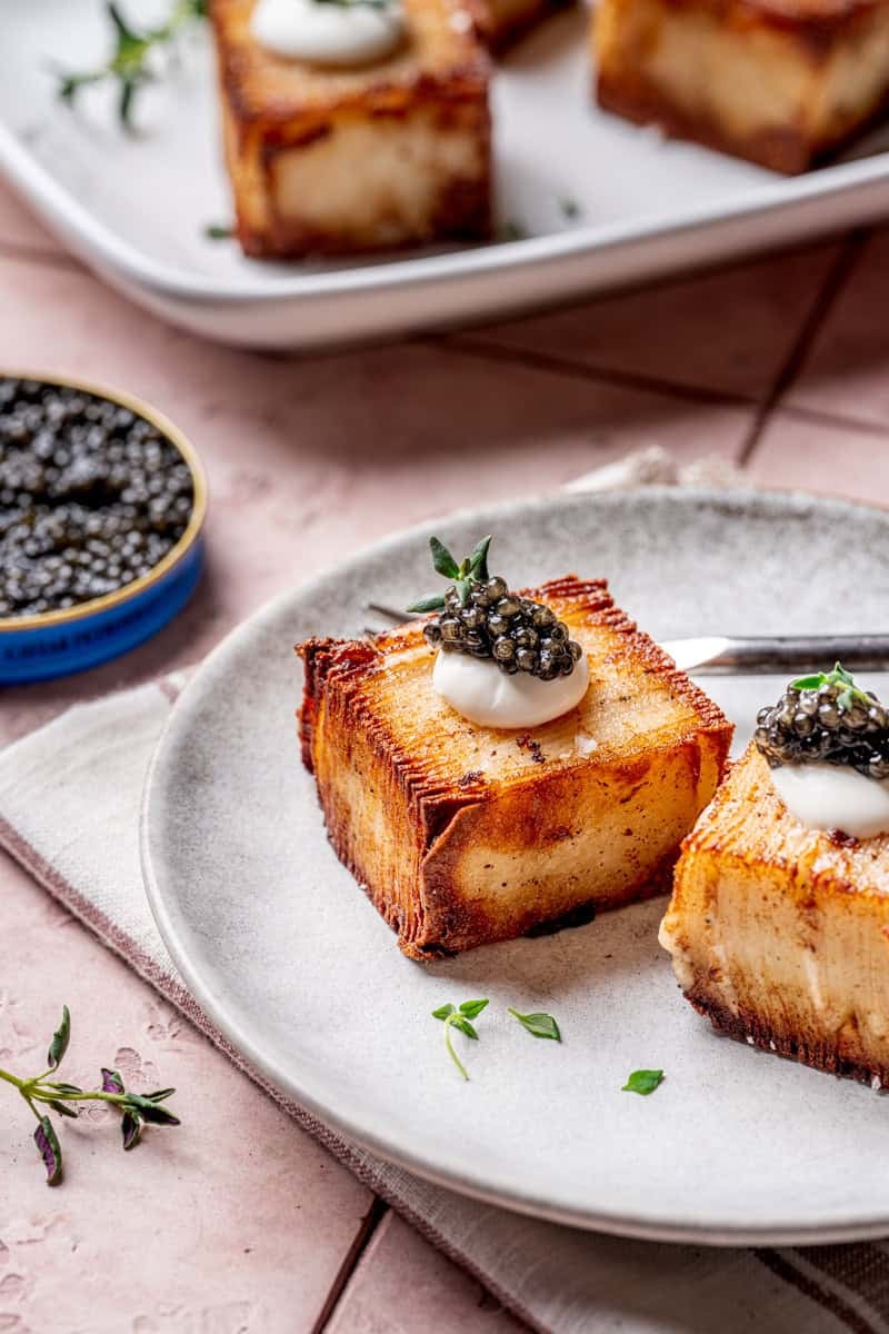 Garlic Parmesan Potato Pave Recipe with Crème Fraîche - Cooking With ...