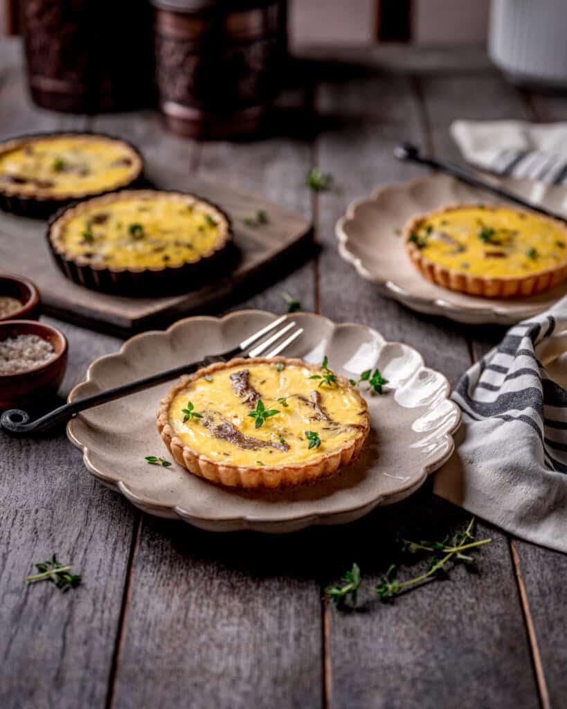 Mushroom Leek and Gruyere Mini Quiche Recipe - Cooking With Wine Blog